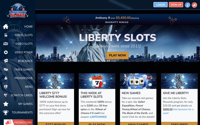 Liberty Slots Casino | 25 No Deposit Bonus from Liberty Slots Online Casino